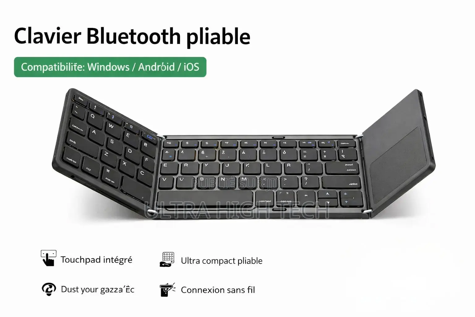 Clavier Bluetooth Pliable Avec Touchpad Intégré Portable à vendre ...